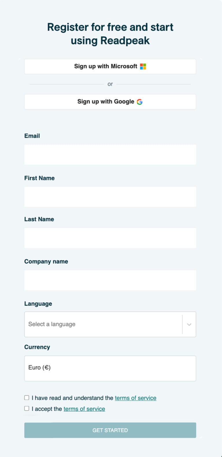 Account and users in the Readpeak platform - Readpeak